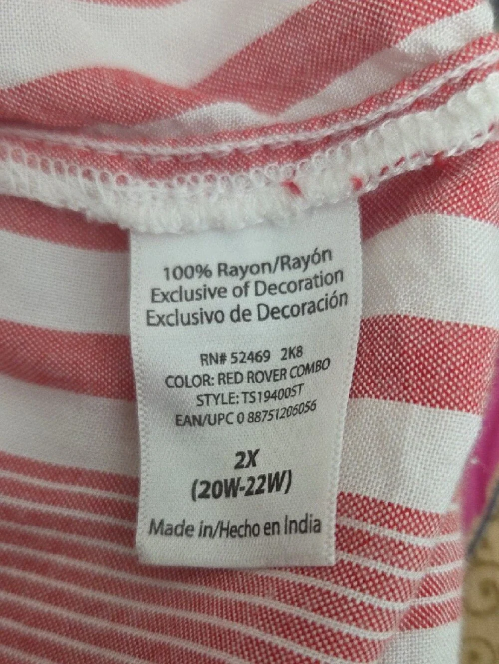 Terra & Sky | Tops | Terra Sky Pink And White Striped Highlow Top ...